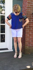 Butterick 6057-Chambray and Floral Top – Elle Gee Makes