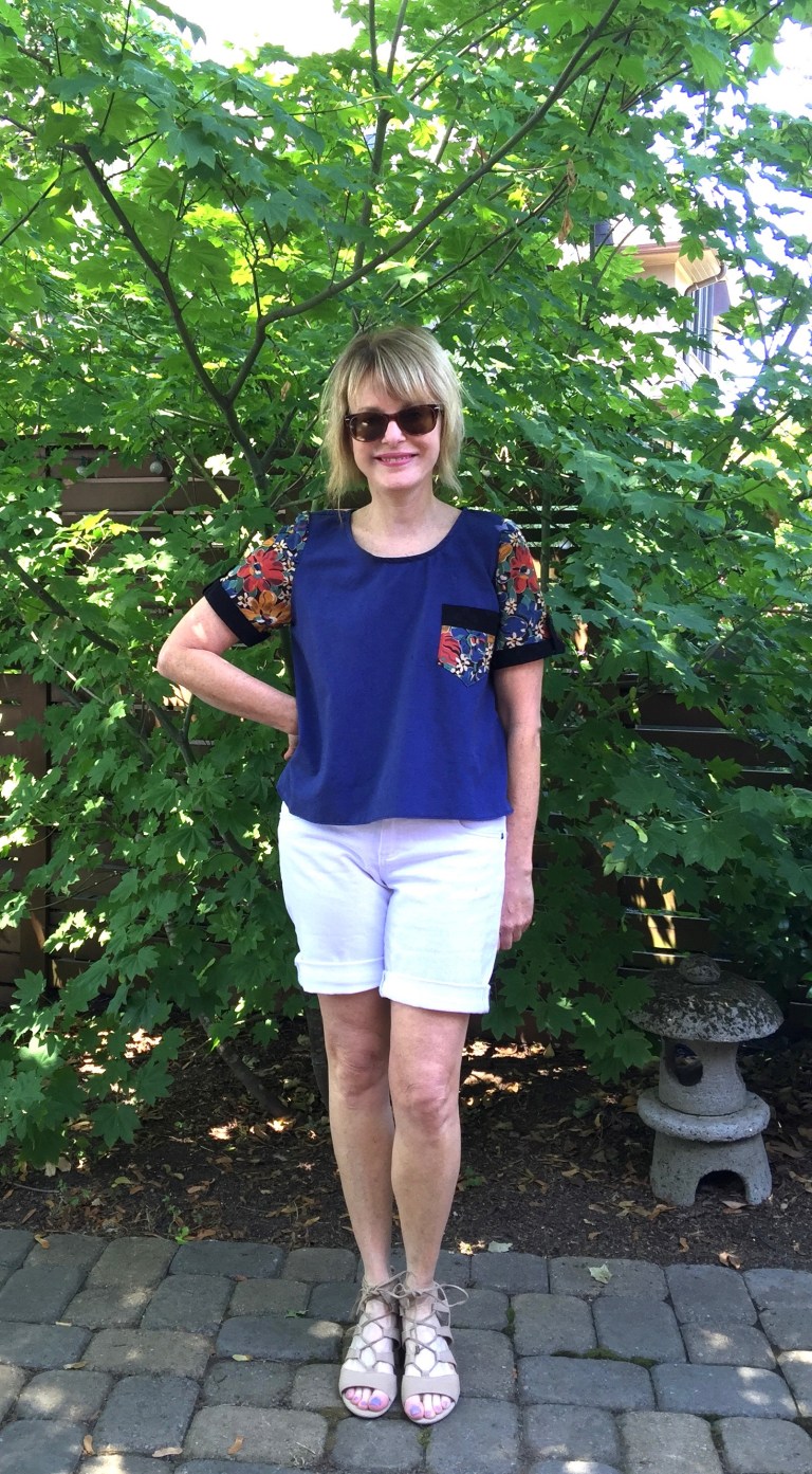 Butterick 6057-Chambray and Floral Top – Elle Gee Makes