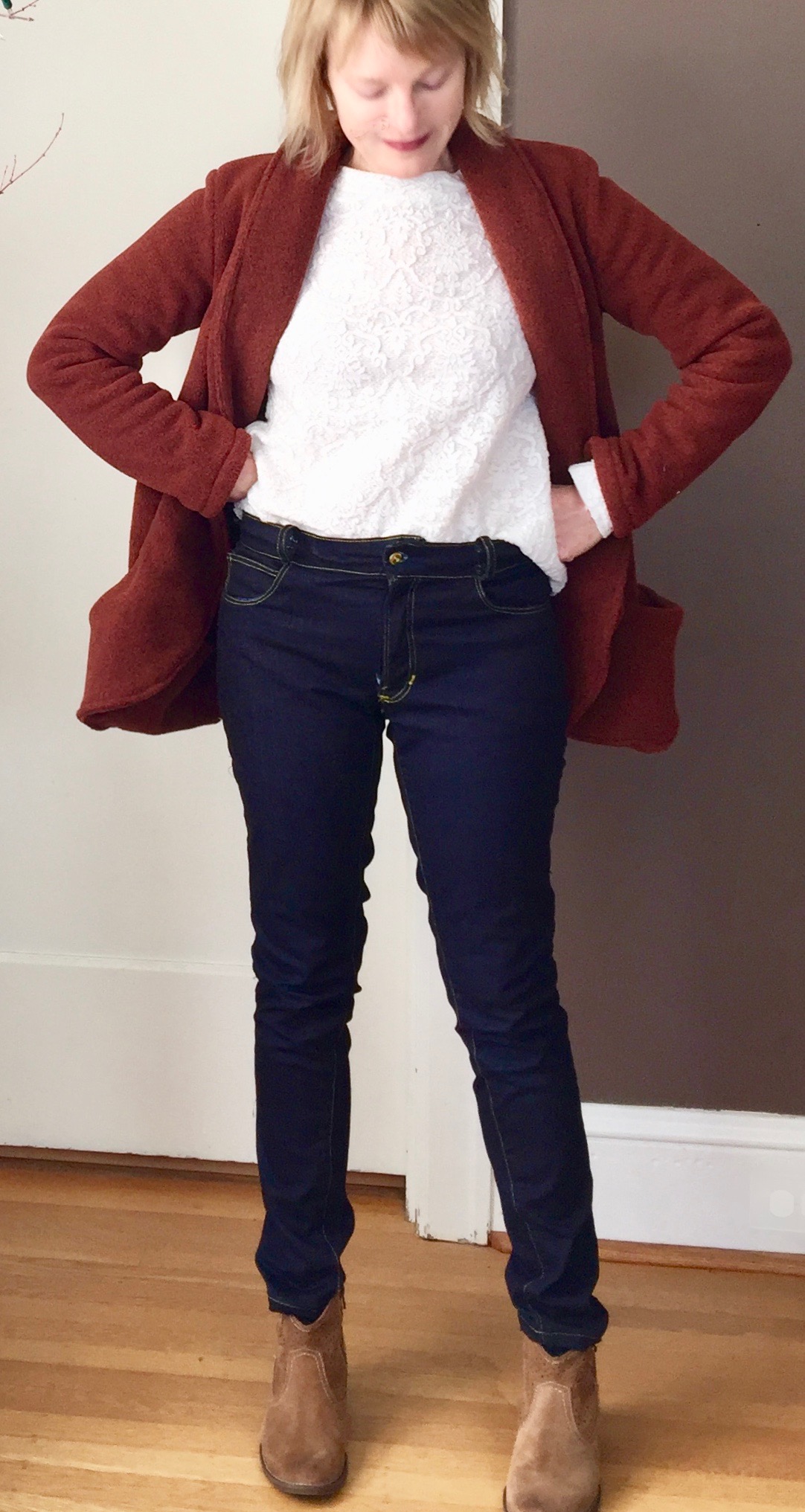 A Quick Cozy Jacket and Ginger Jeans – Elle Gee Makes